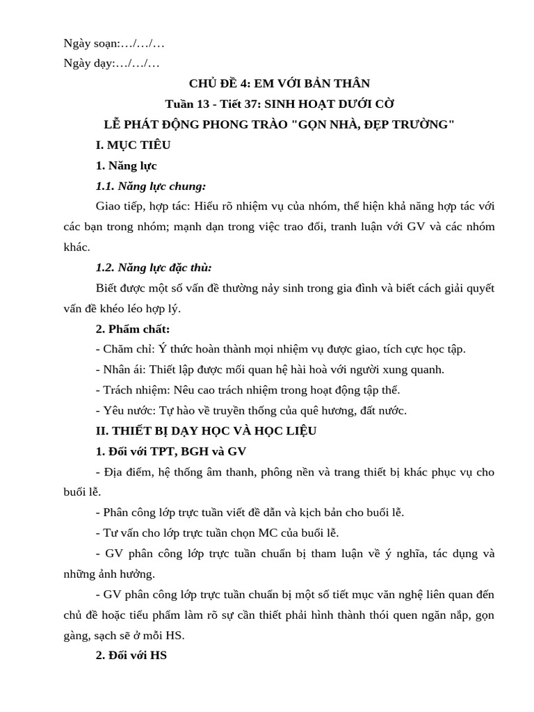 Chủ Đề 4 - Hdtn 7 | PDF