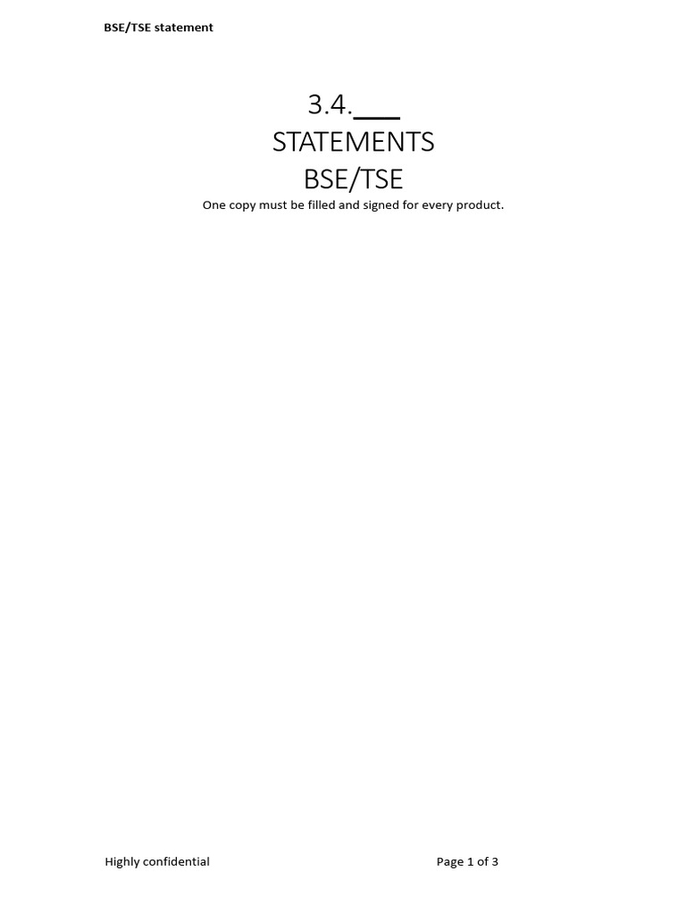 BSE-TSE Statement | PDF