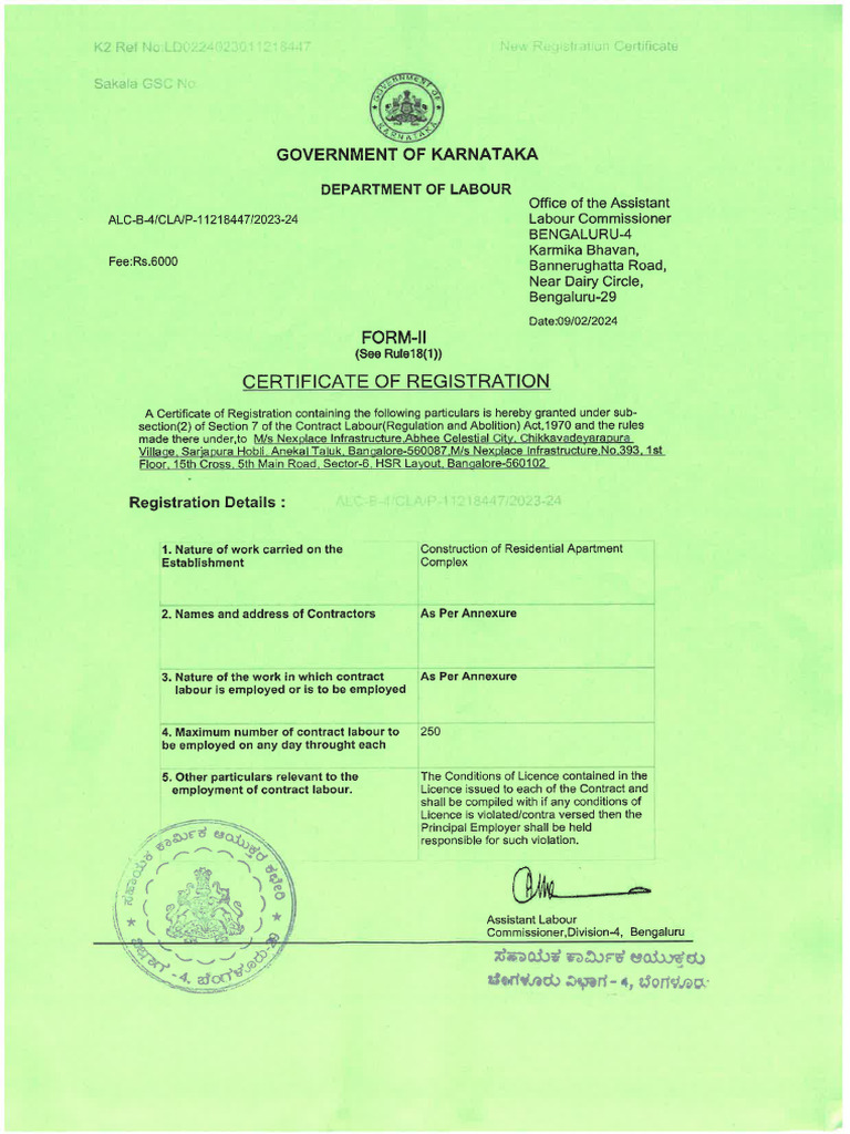 Nexplace Labour Licence | PDF