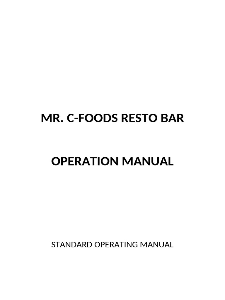 Mr. C-Foods Resto Bar Operations Manual | PDF | Hairstyle | French Cuisine