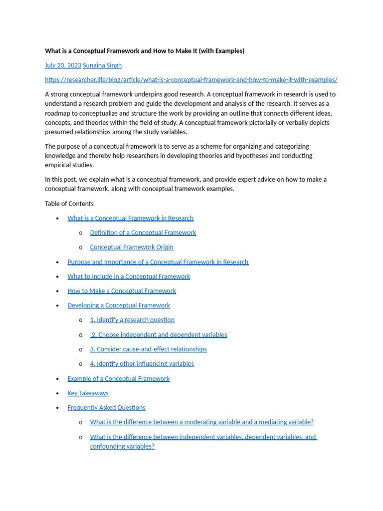 How to Create a Conceptual Framework | PDF | Conceptual Model ...