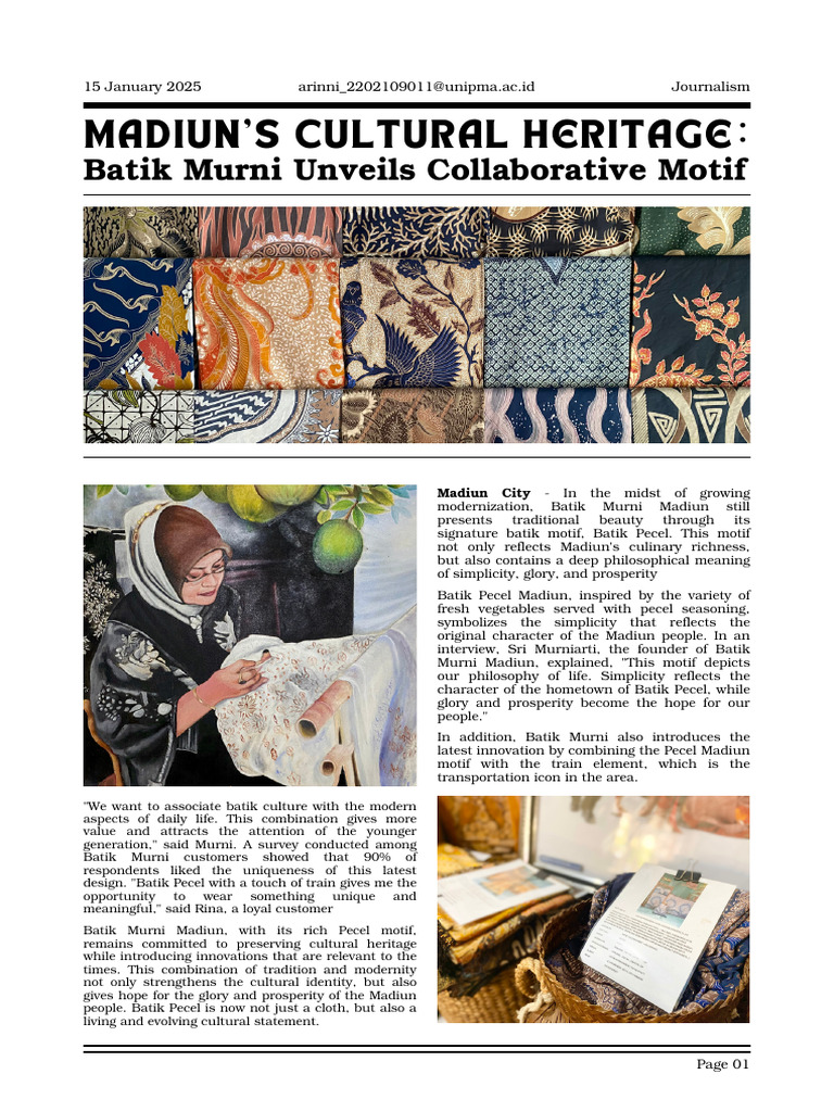 Madiun's Batik Pecel Heritage Explained | PDF | Cultural Education ...
