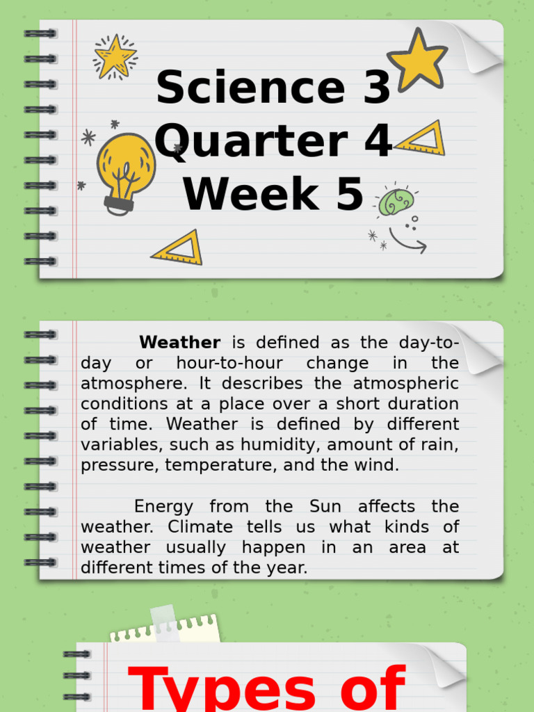 Science 3 Q4 L4 Types of Weather | PDF | Weather | Cloud