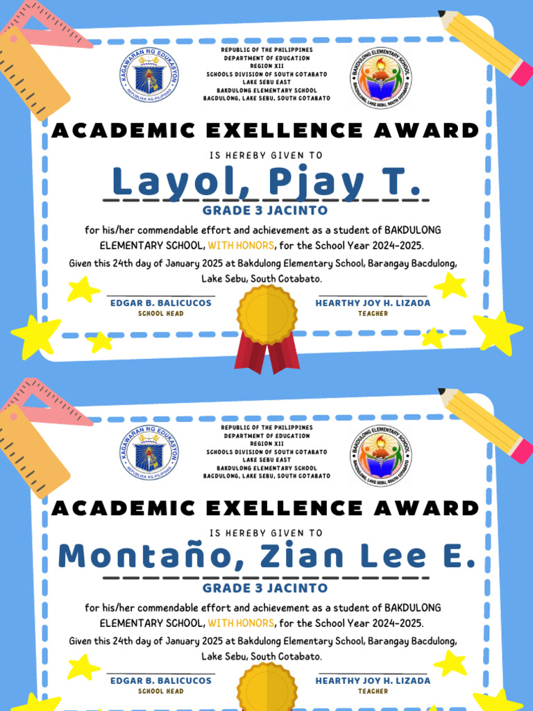 Academic Excellence Awards 2024-2025 | PDF