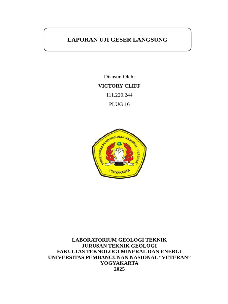 LAPORAN UJI GESER LANGSUNG GEOTEK Victory | PDF