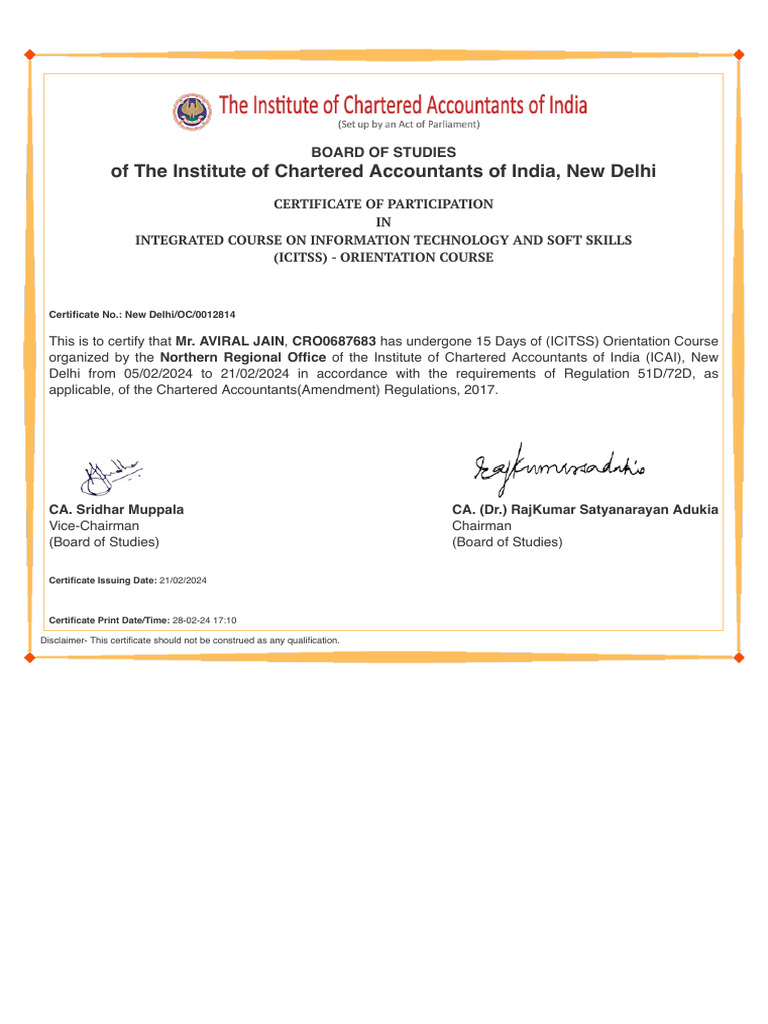 OP Certificate | PDF