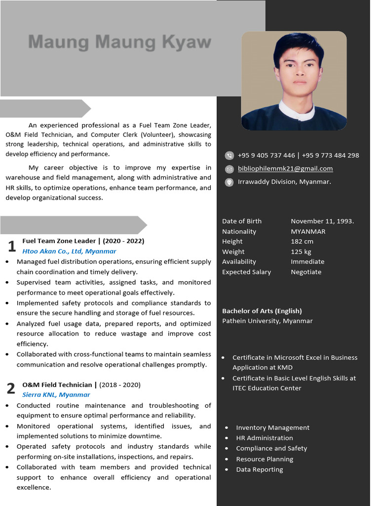 RESUME - Maung Maung Kyaw | PDF | Information Technology | Computing