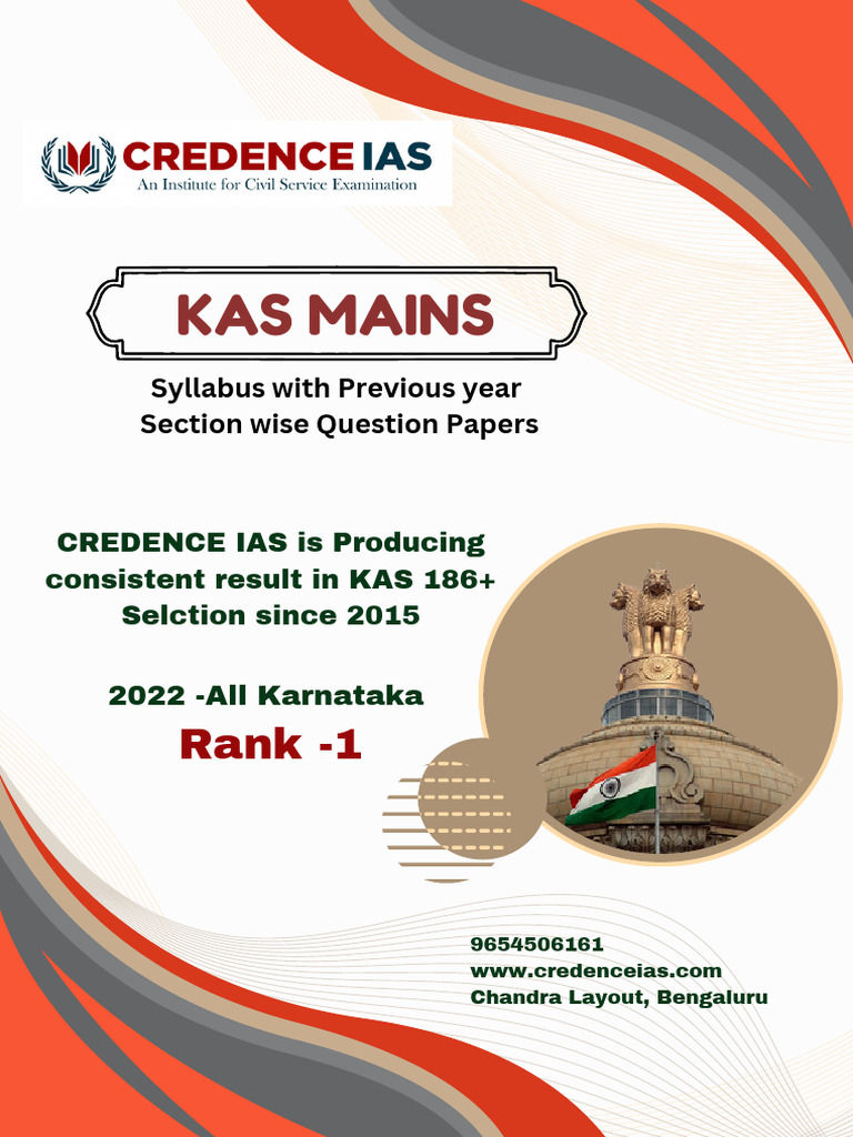 KAS Mains Exam Syllabus & Past Papers | PDF | Agriculture | Infrastructure