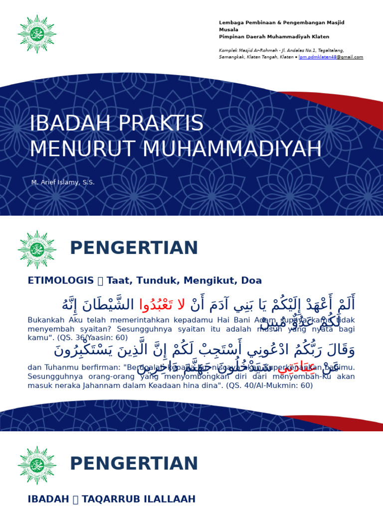 Ibadah Praktis Menurut Muhammadiyah | PDF
