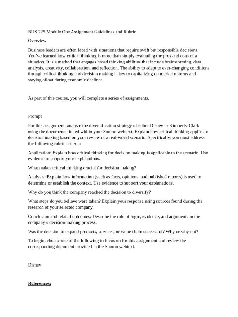 BUS-225 Module 1-3 Assignment | PDF
