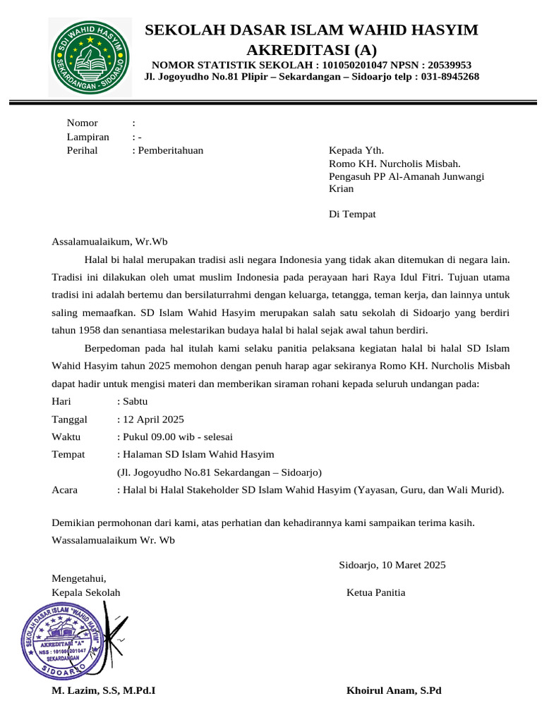 Surat Permohonan Mengisi Materi | PDF