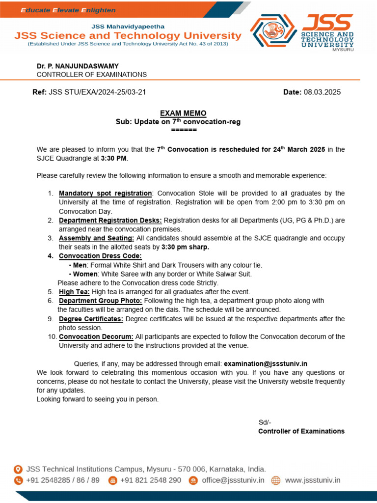 SEVENTH CONVOCATION NOTE 08-03-25 | PDF