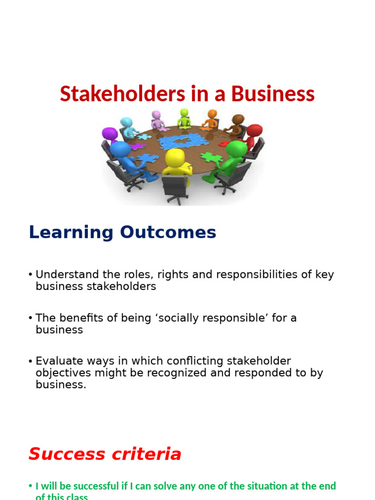 Stakeholders in A Business | PDF