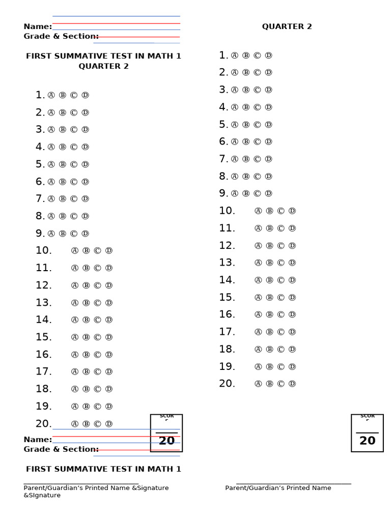 Answer-Sheet Shading | PDF
