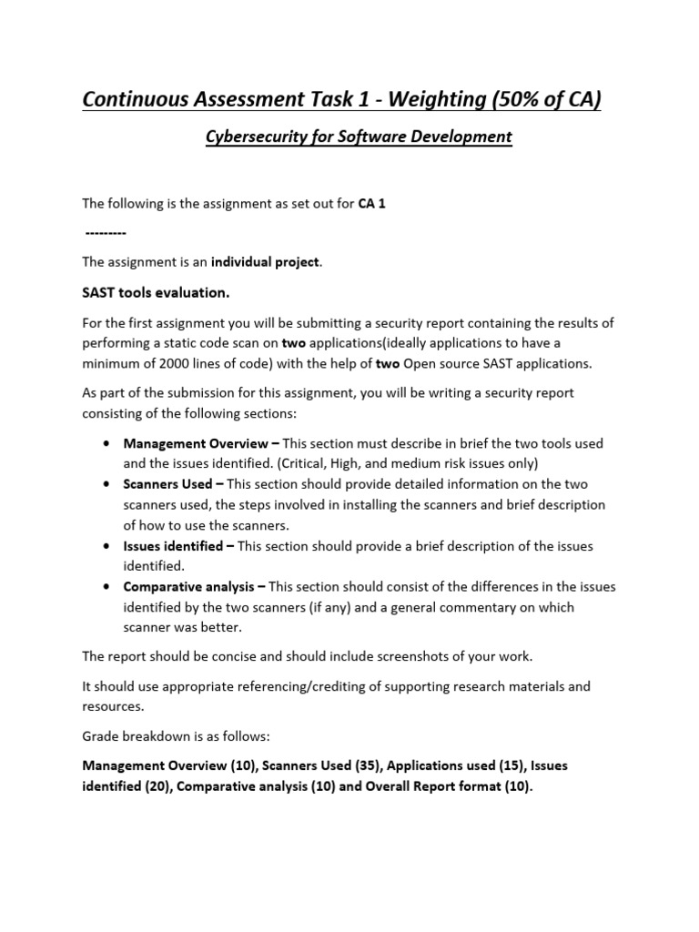 Assignment 1 - SAST Tools Evaluation | PDF