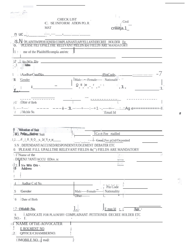 Case Information Format | PDF