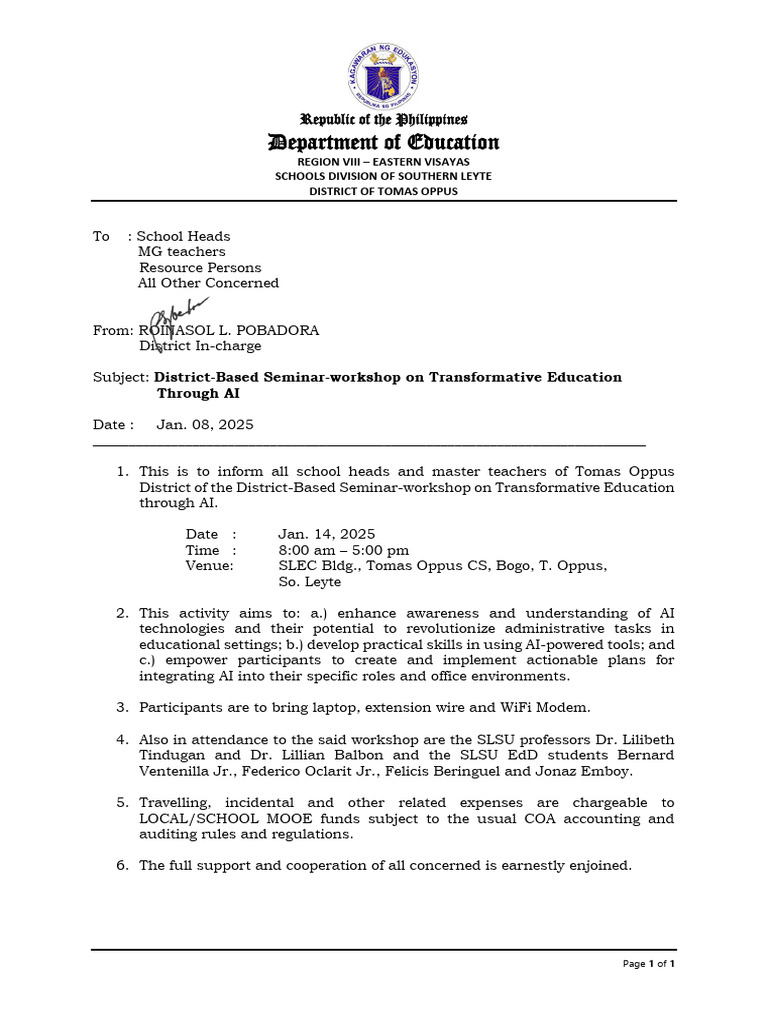 Seminar on AI in Education, Jan 2025 | PDF