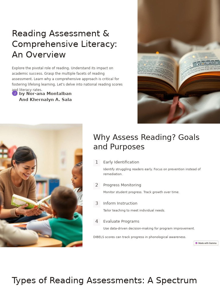 Reading Assessment and Comprehensive Literacy An Overview | PDF ...