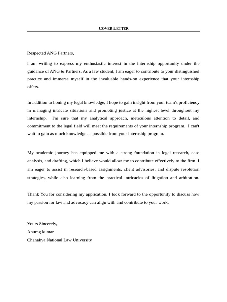 ADITYA AMAN_CNLU_Coverletter | PDF