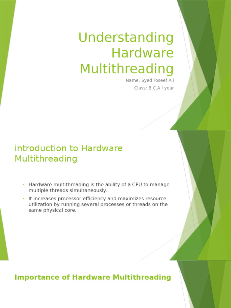 Understanding Hardware Multithreading | PDF | Multi Core Processor | Thread (Computing)