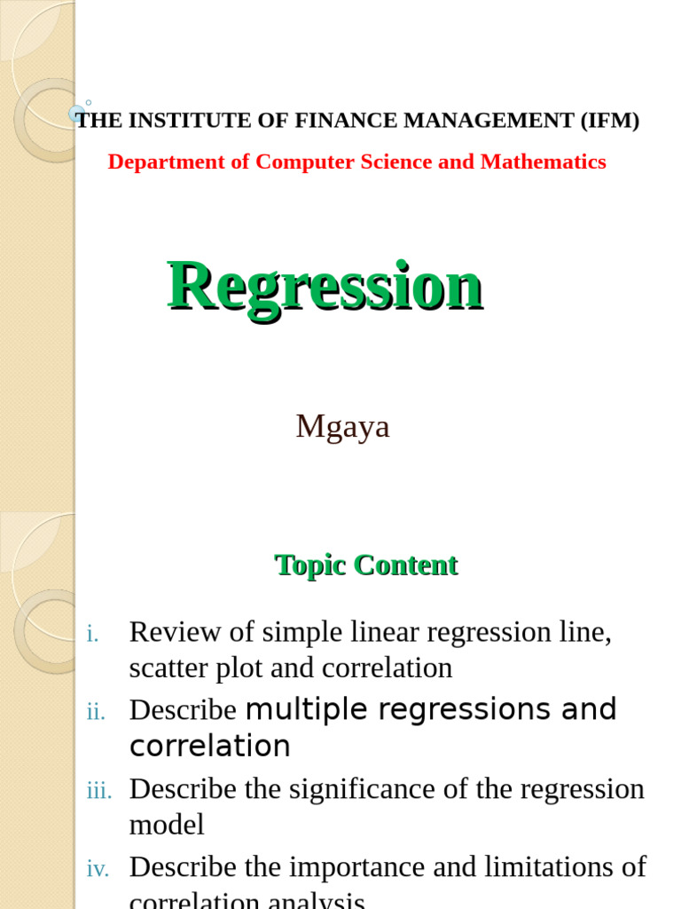 Regression Analysis NEW-1 | PDF | Dependent And Independent Variables | Regression Analysis