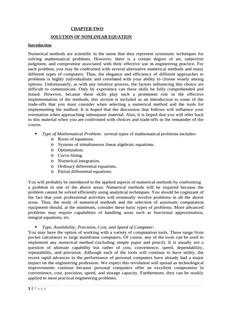 CHAPTER 2 Solution of Non Linear Equation | PDF | Numerical Analysis ...