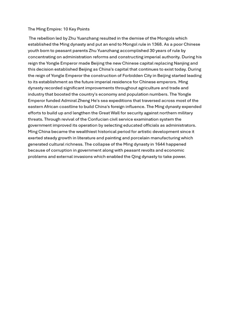 The Ming 10 Points | PDF