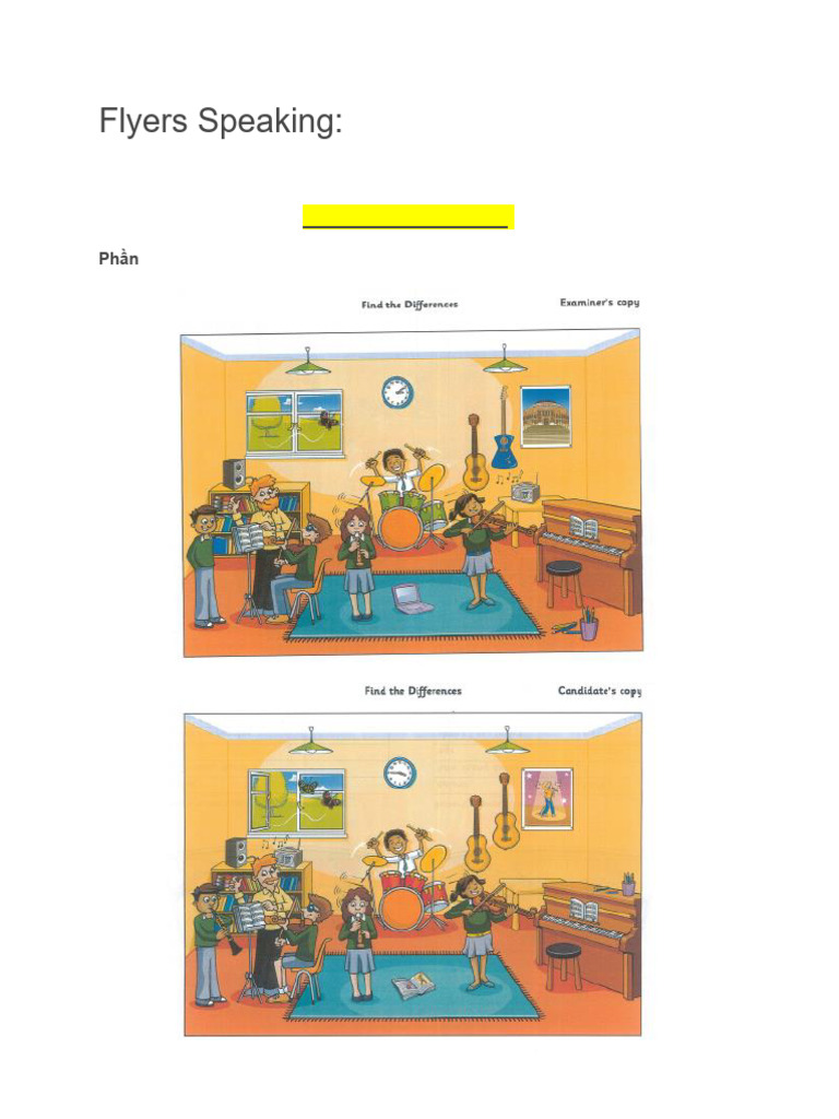 Flyers Speaking Test - Part 1 | PDF