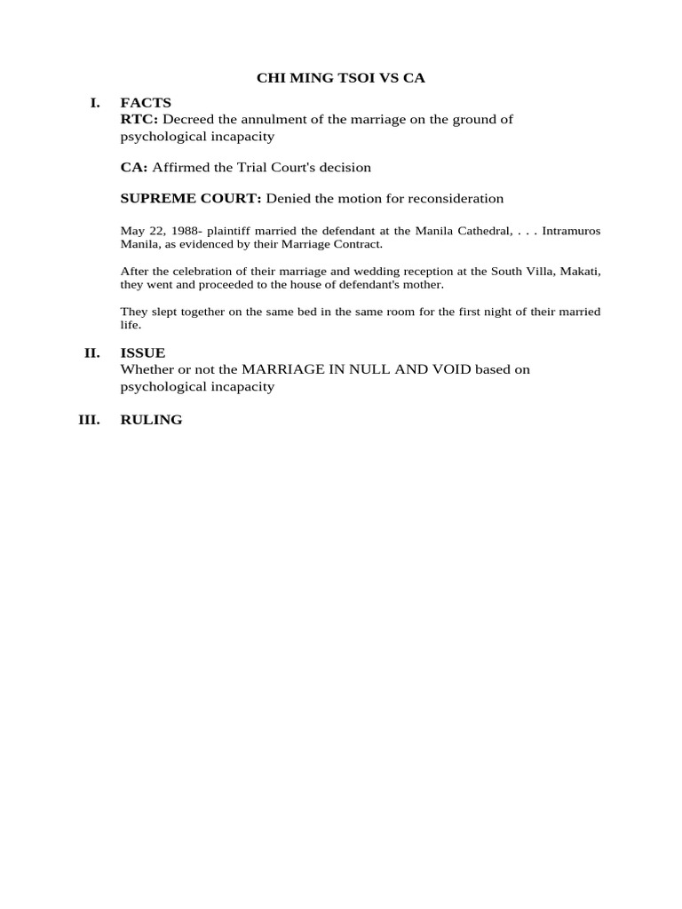 Chi Ming Tsoi Vs CA - Case Digest | PDF