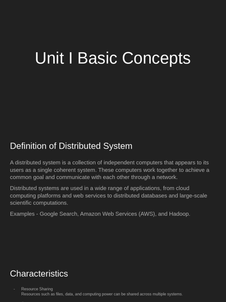 Unit I - Basic Concepts | PDF