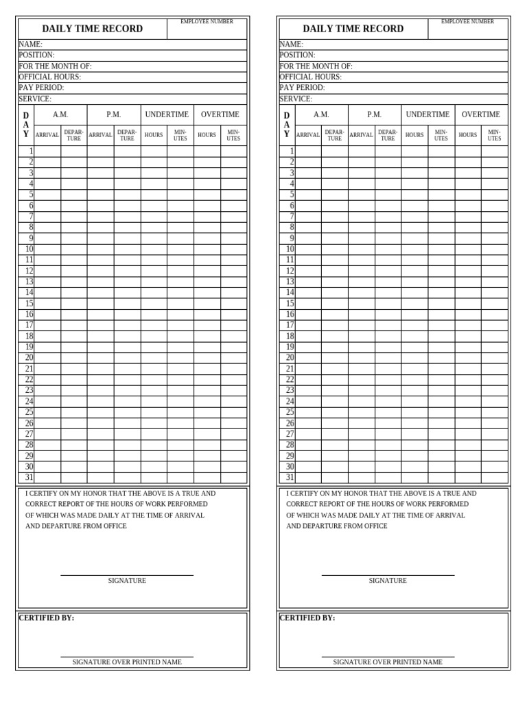 DTR | PDF | Working Time | Labor