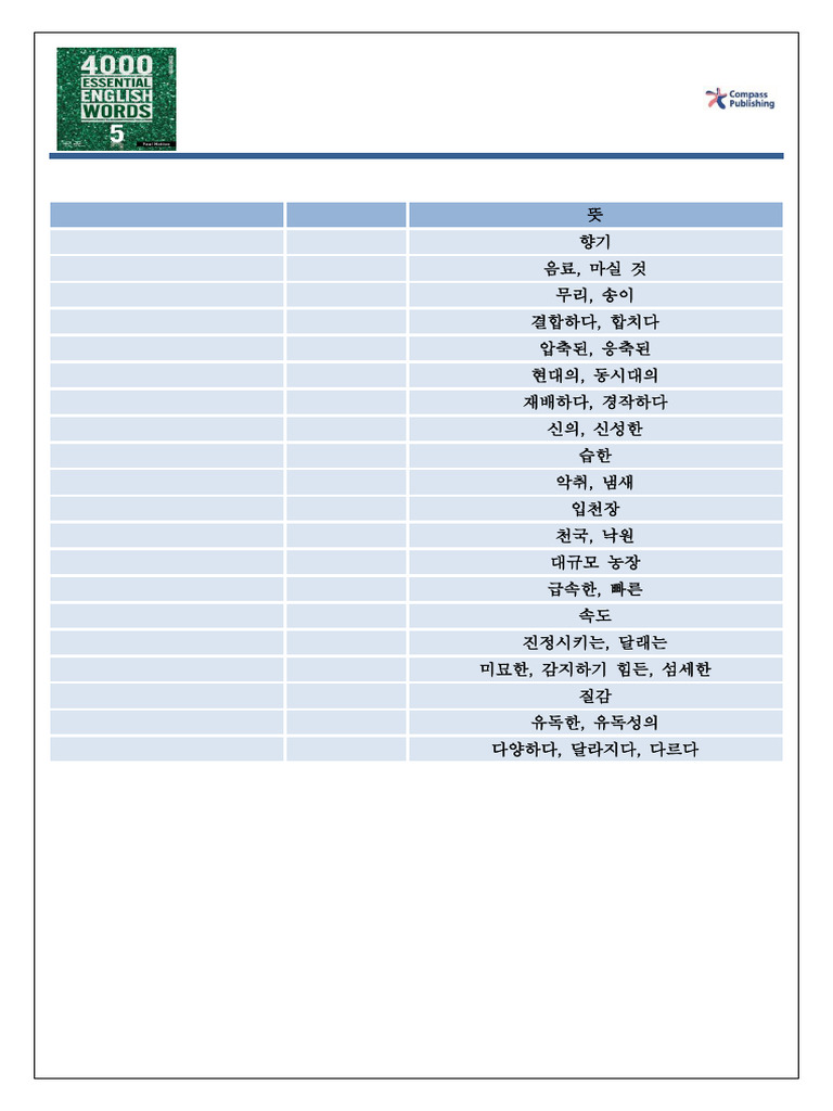 4000EEW5_Word List_KOR | PDF
