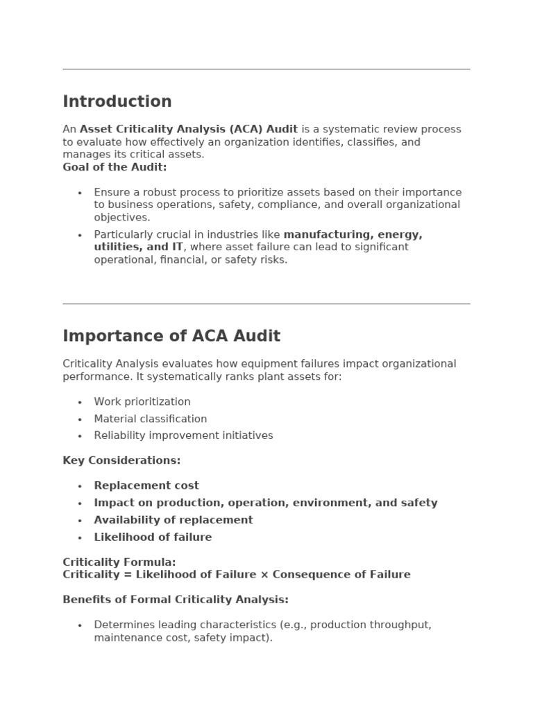 Asset Criticality Analysis Audi Customized | PDF | Audit | Risk