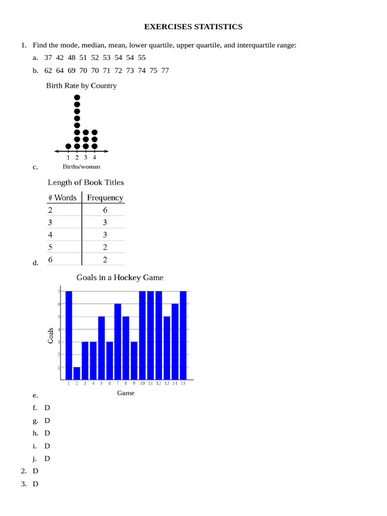 Exercises Statistics | PDF