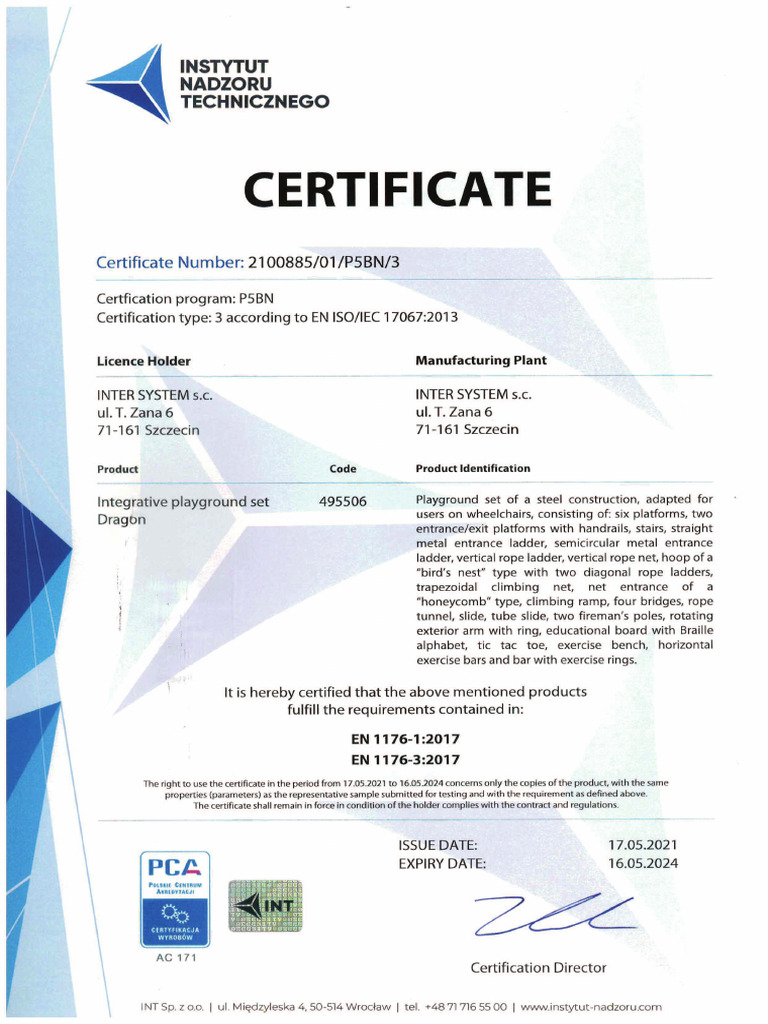 INTEGRADO Dragon Certificate | PDF