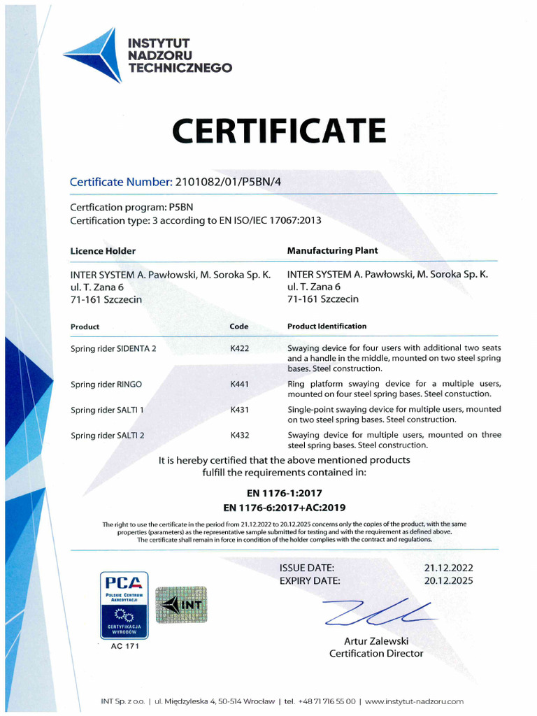 LIMAKO-Ringo+Salti 1+salti 2+sidenta 2-Certificate | PDF