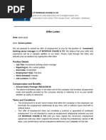 J.P. Morgan Employment Offer Letter | PDF | Employment | Jp Morgan Chase
