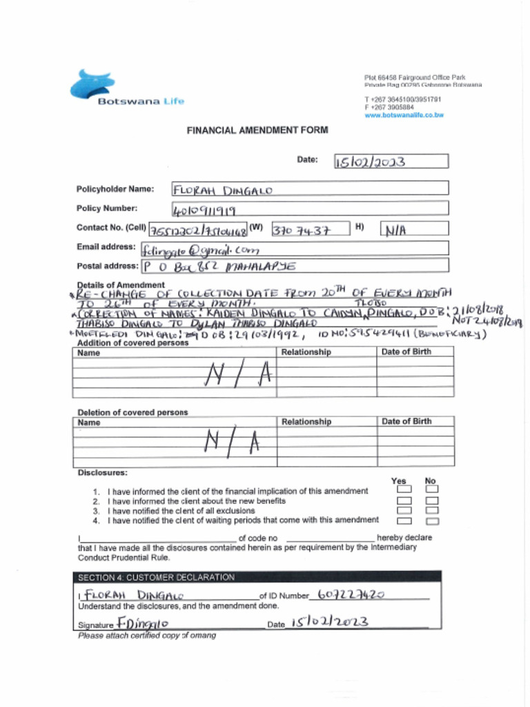 Amendment Form | PDF