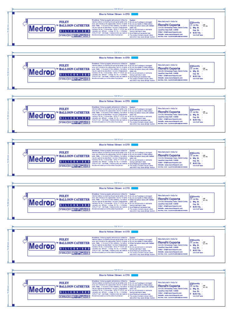 Foley Catheter Label 2w, 3w | PDF