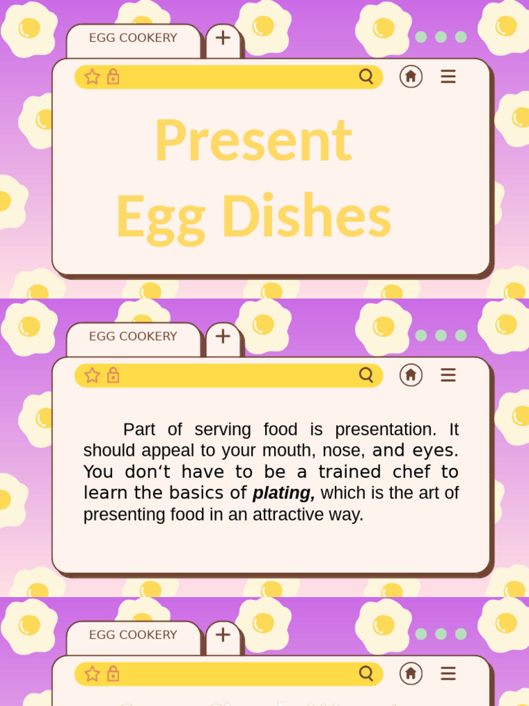 Techniques for Attractive Egg Plating | PDF | Foodborne Illness | Cooking