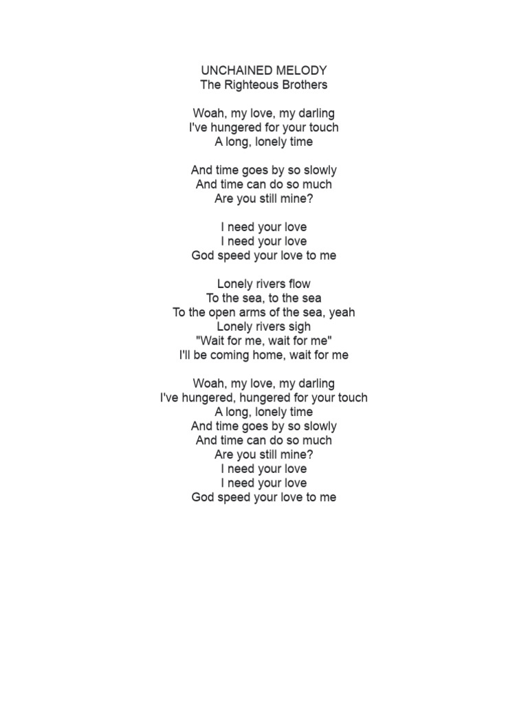 Unchained Melody - The Righteous Brothers | PDF