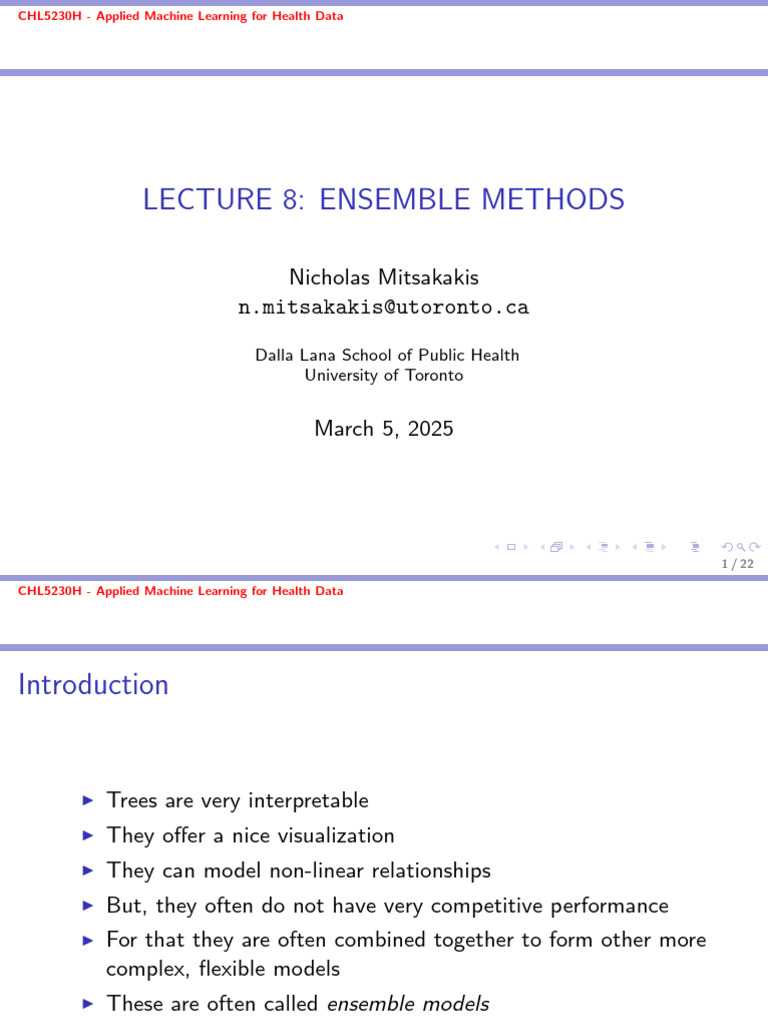 CHL5230 2025w Lecture 08 v1 | PDF | Bootstrapping (Statistics) | Errors And Residuals