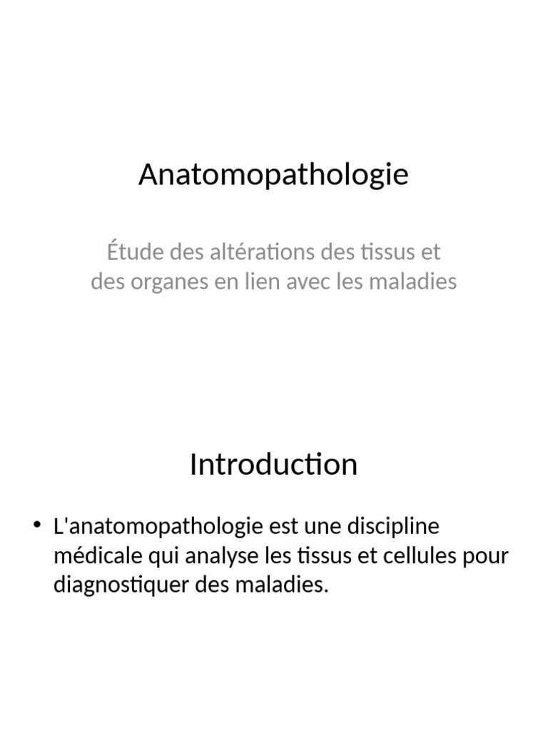 Anatomopathologie : Diagnostic et Avancées | PDF