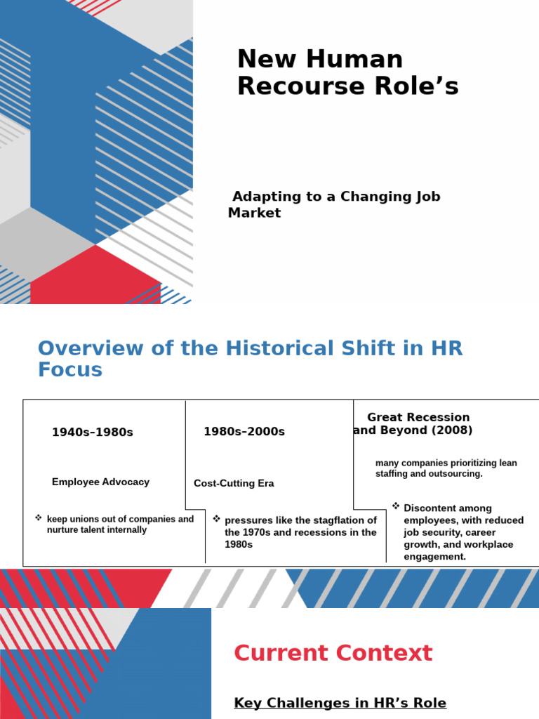 Evolving HR Roles in Today's Job Market | PDF