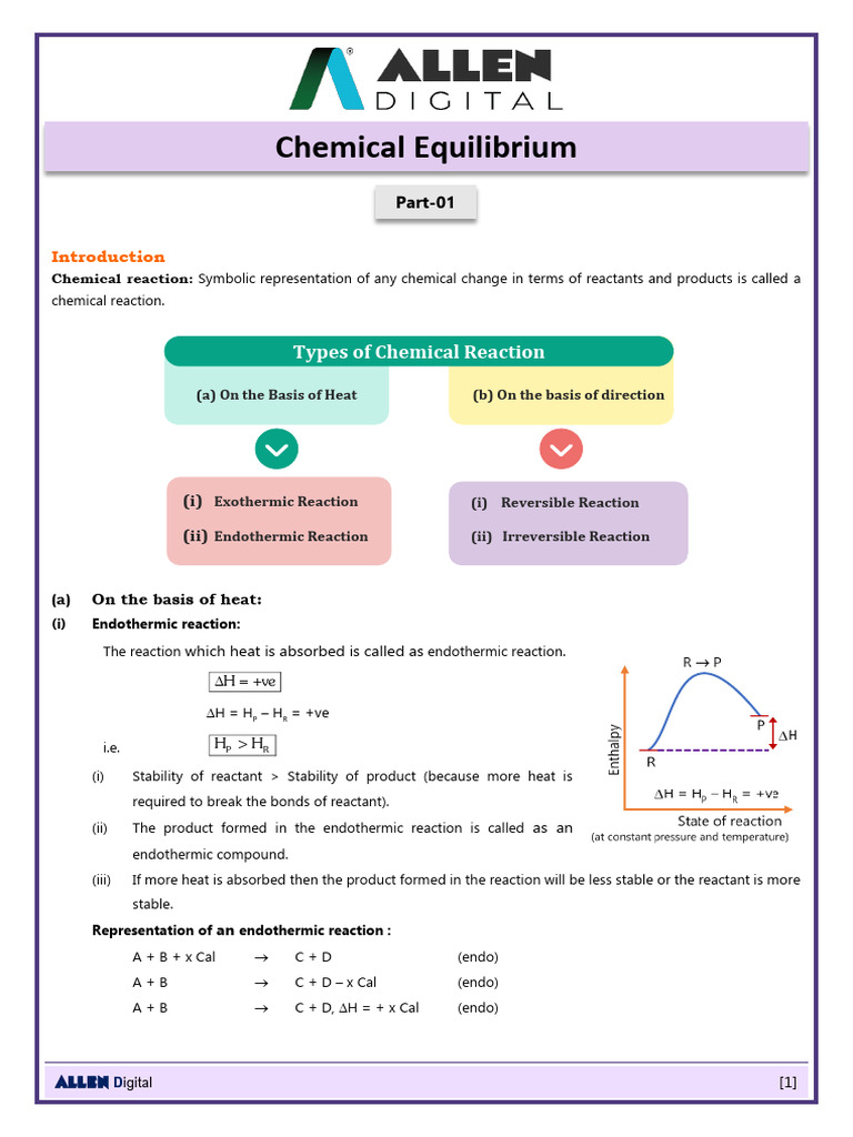 Sheet | PDF | Chemical Equilibrium | Chemical Reactions