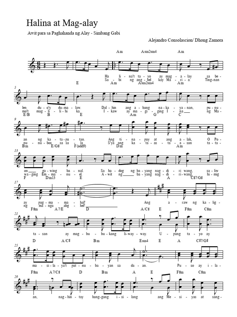 Halina at Mag-Alay Consolascion in C | PDF