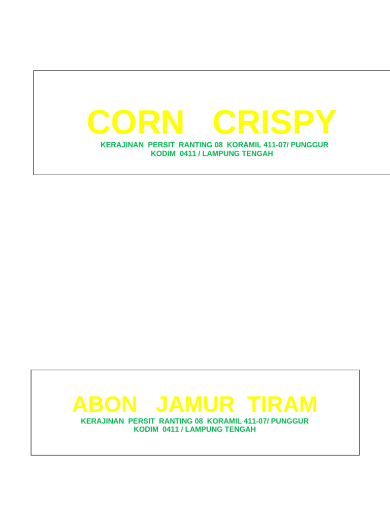 Corn Crispy | PDF
