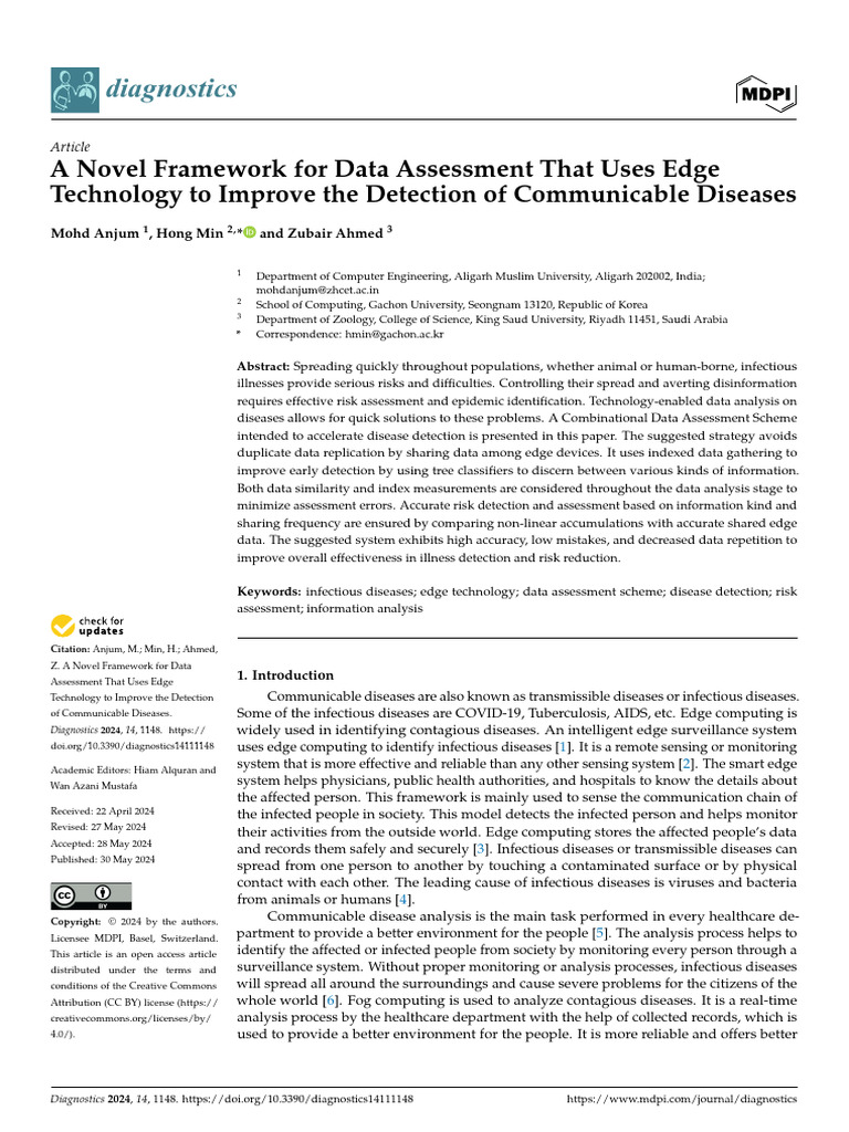 Diagnostics 14 01148 v2 | PDF | Infection | Machine Learning