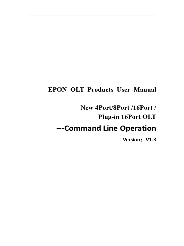 EPON OLT User Manual | PDF | Computer Network | Computer Engineering