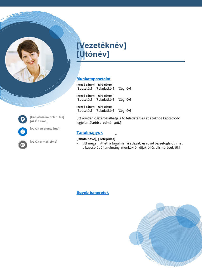 Önéletrajz Sablon | PDF
